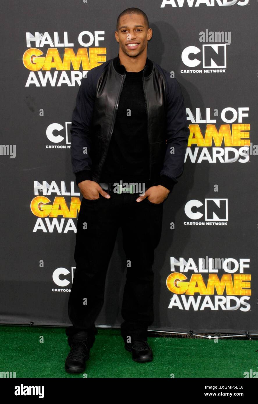 NFL Player Victor Cruz arriving at the Cartoon Network's "Hall Of Game ...