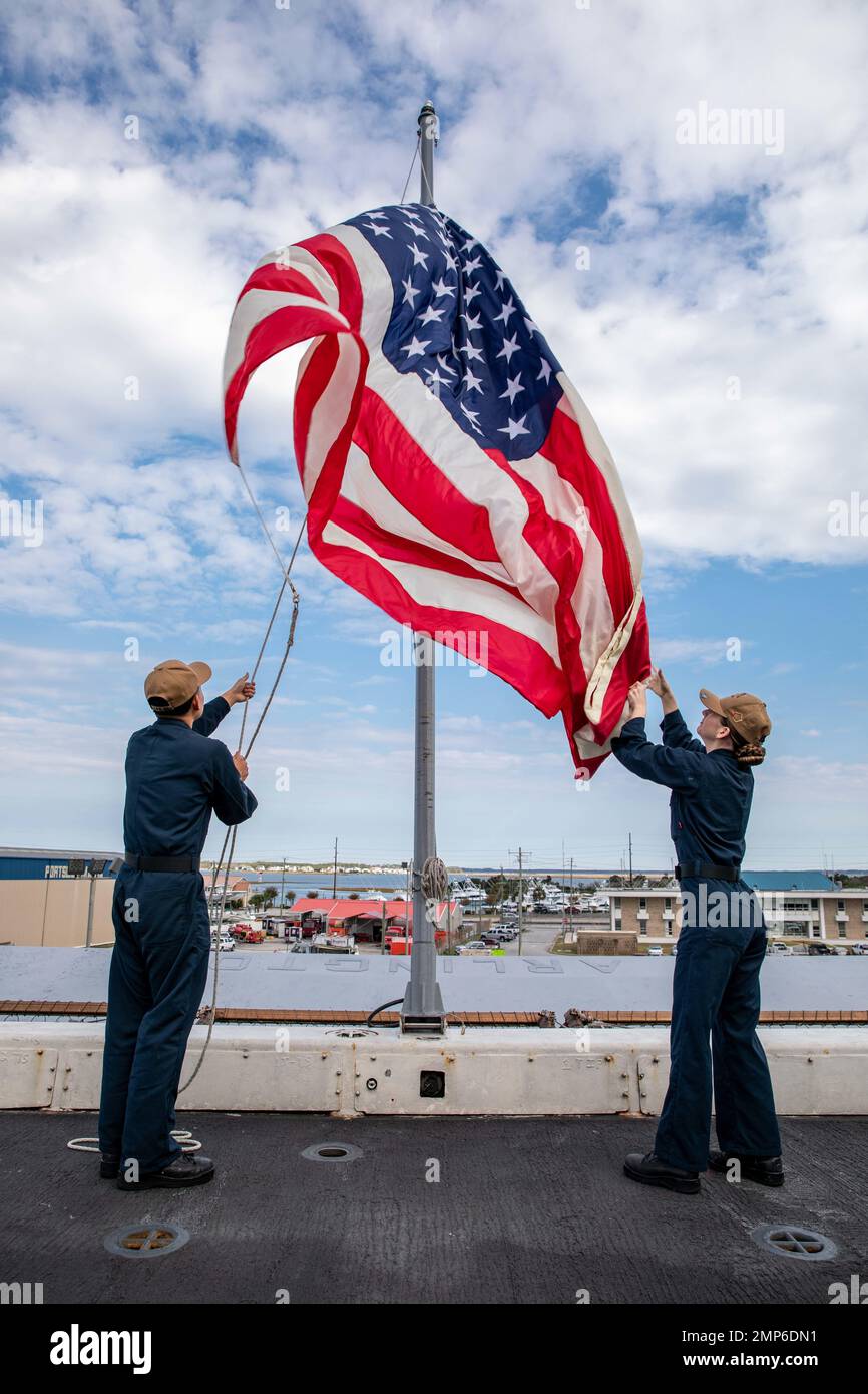 U.S. Navy Aviation Boatswain’s Mate (Fuels) Airman Neil Prowel, left ...