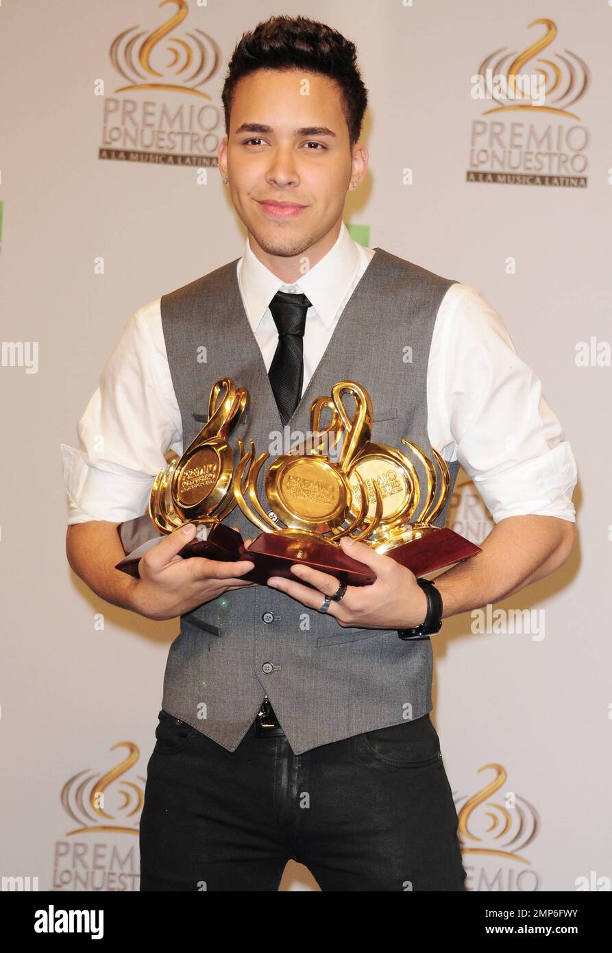 Prince Royce poses backstage at Univision's 2012 Premio Lo Nuestro a La ...