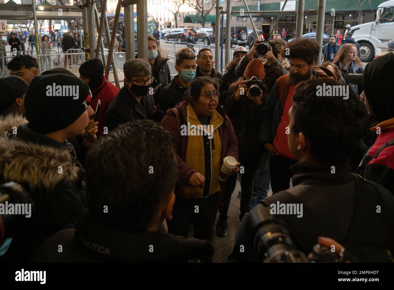 Many migrants refused to leave the Watson hotel and set up tents ...