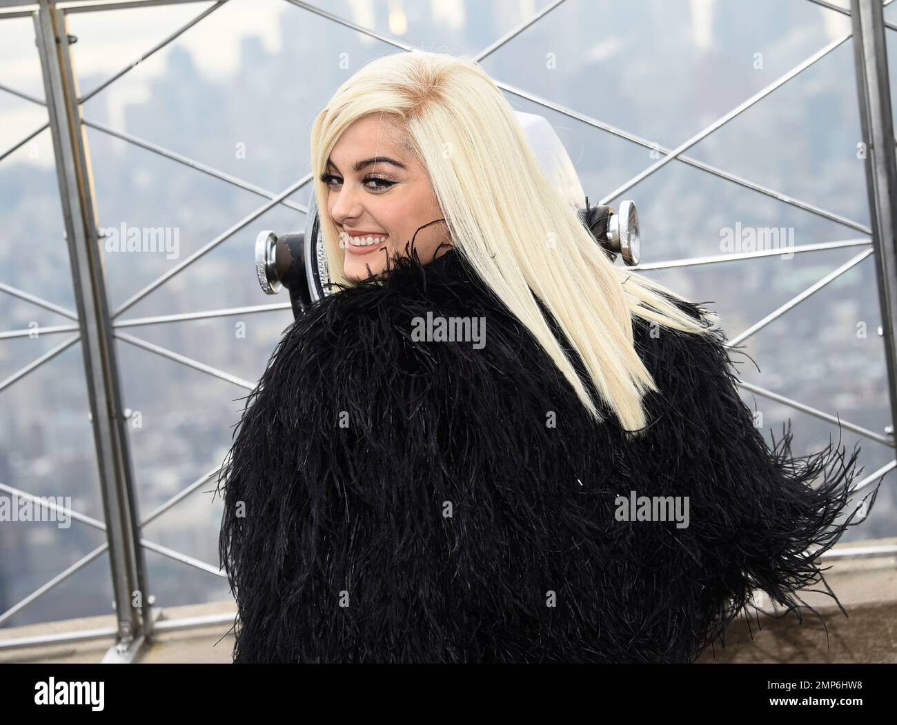 Singer Bebe Rexha makes an appearance at the Empire State Building on ...