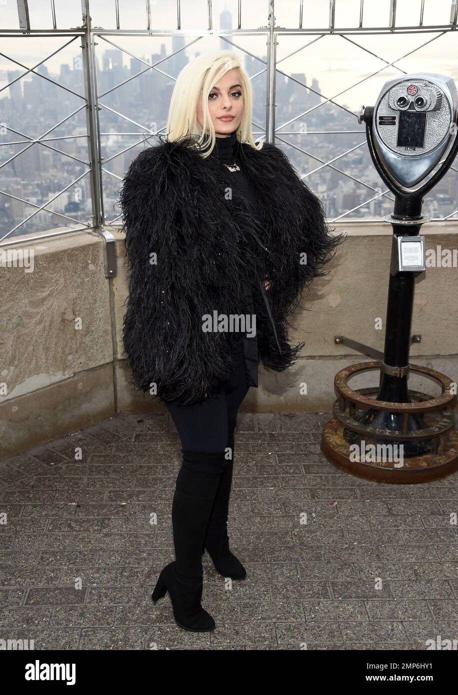 Singer Bebe Rexha makes an appearance at the Empire State Building on ...