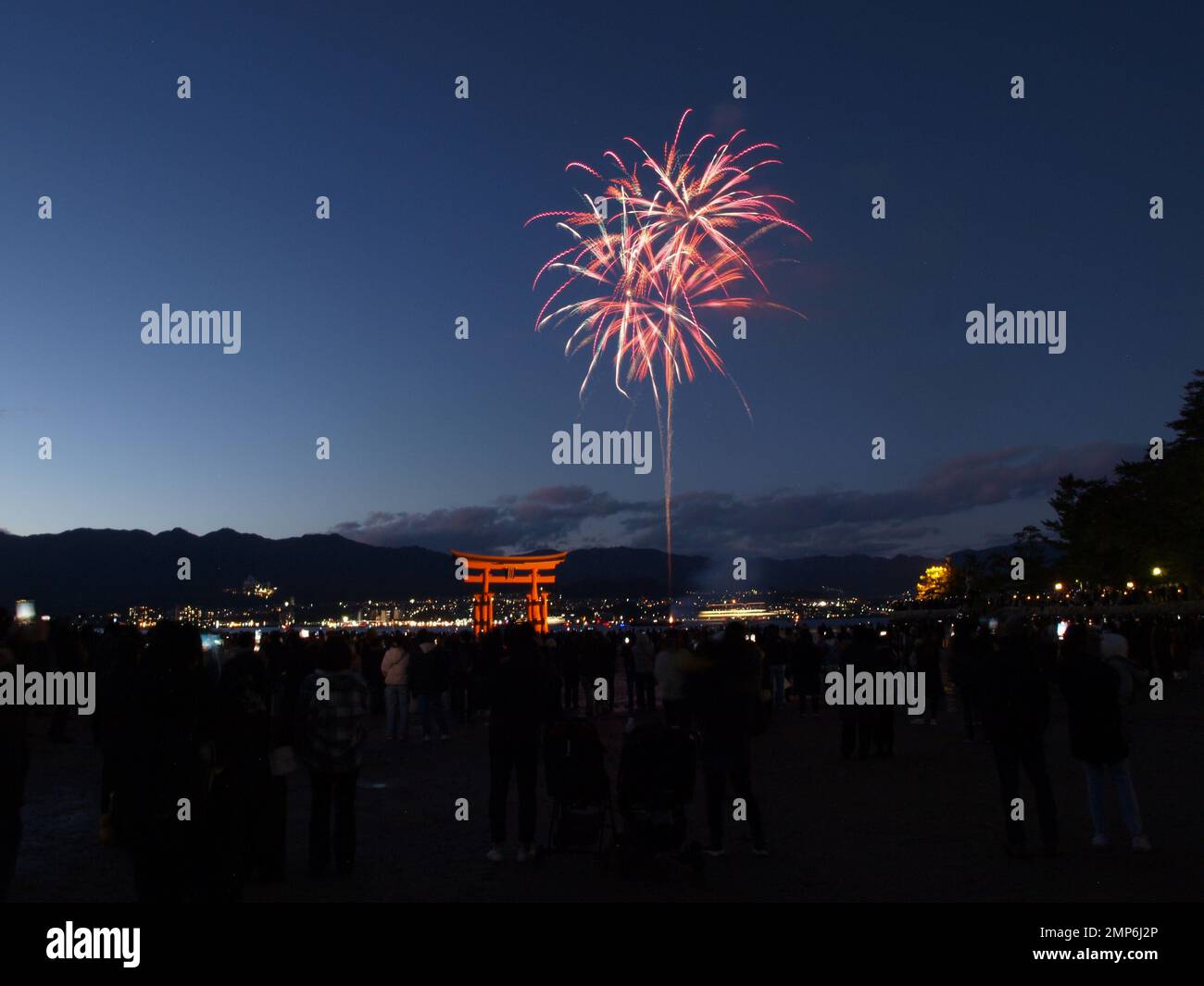Japan Fireworks in a Temple Stock Photo - Alamy