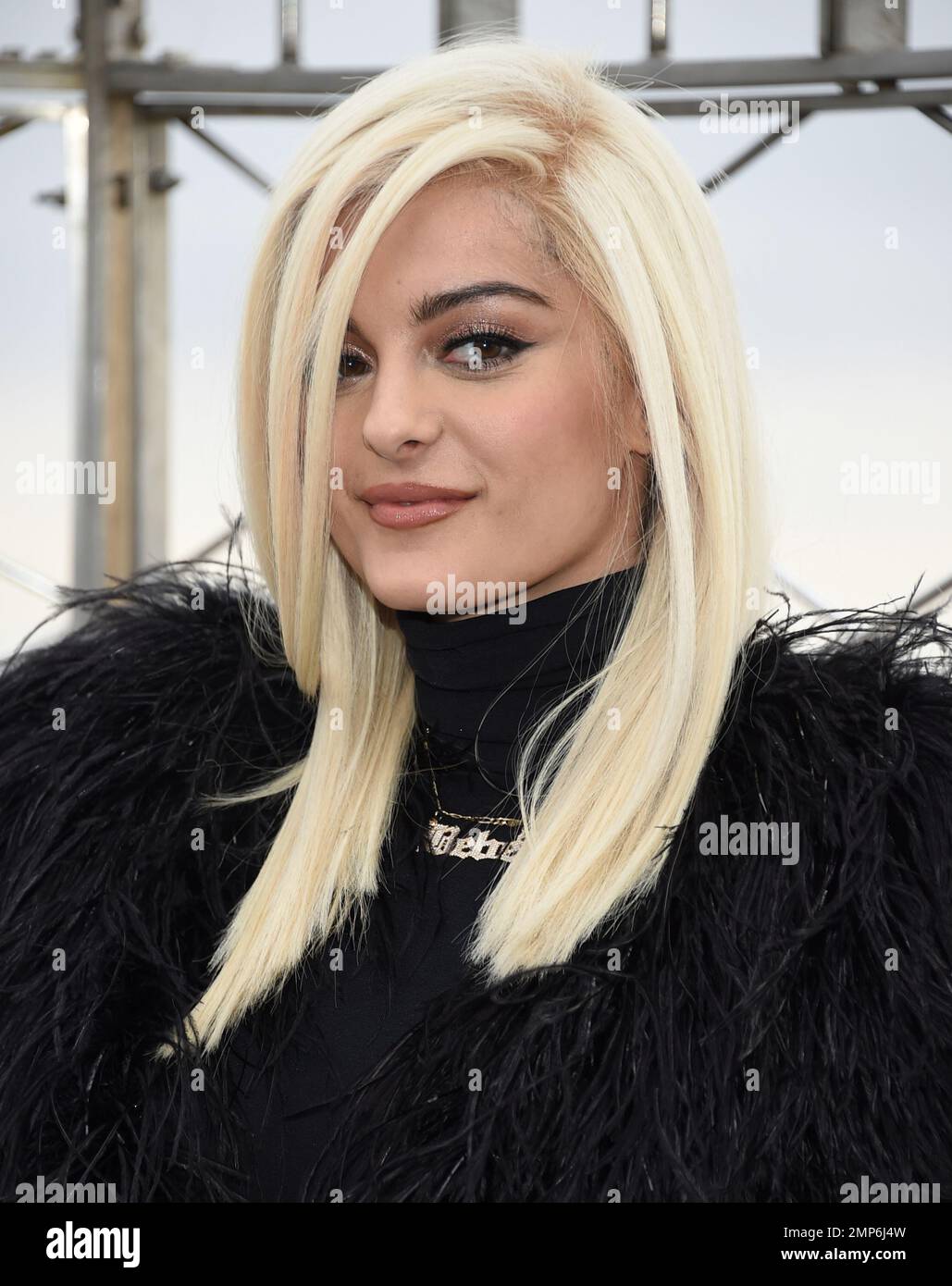 Singer Bebe Rexha makes an appearance at the Empire State Building on ...