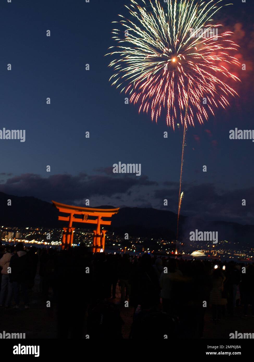 Japan Fireworks in a Temple Stock Photo - Alamy