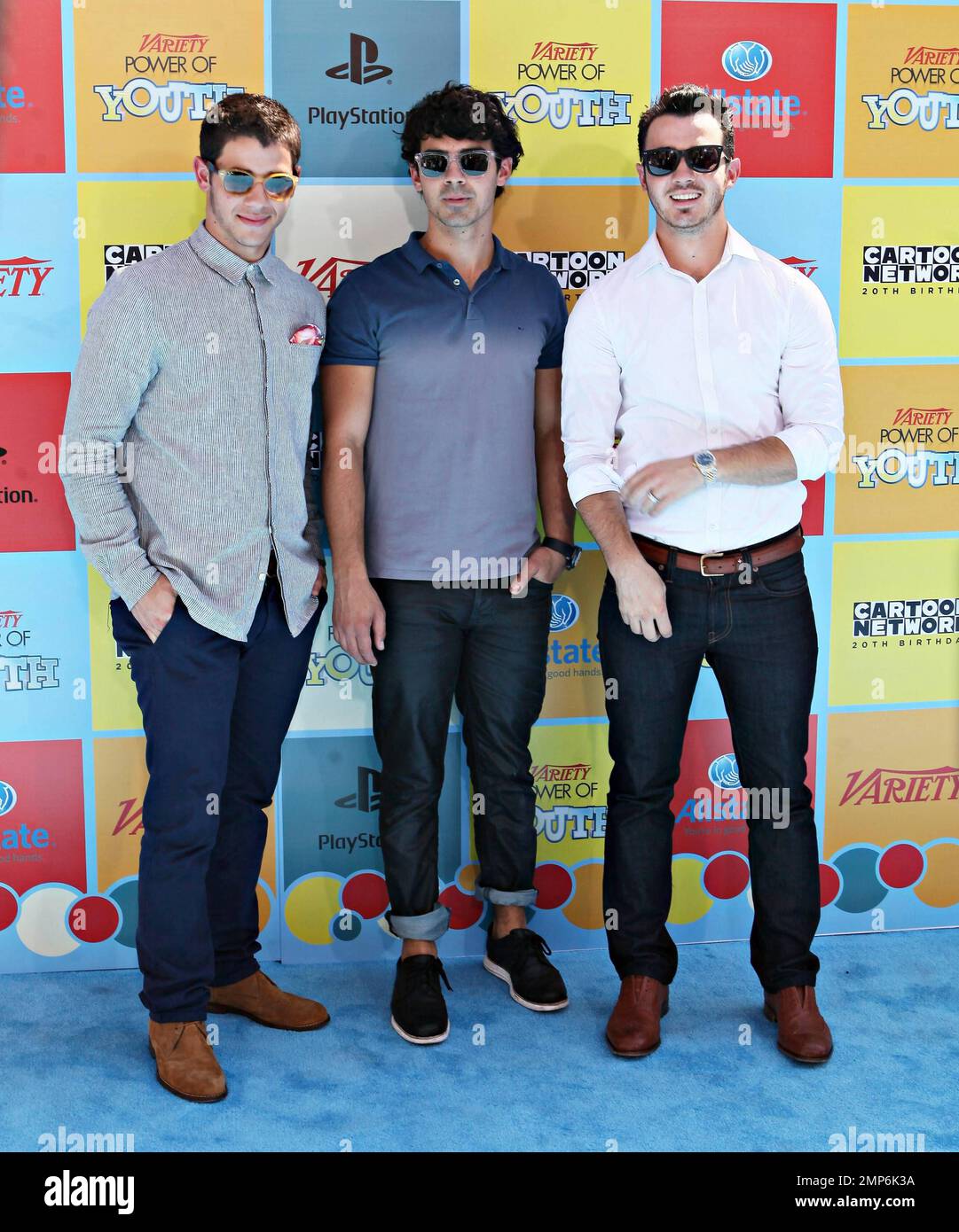 Nick Jonas, Joe Jonas and Kevin Jonas at Variety's Power of Youth presented by Cartoon Network ...