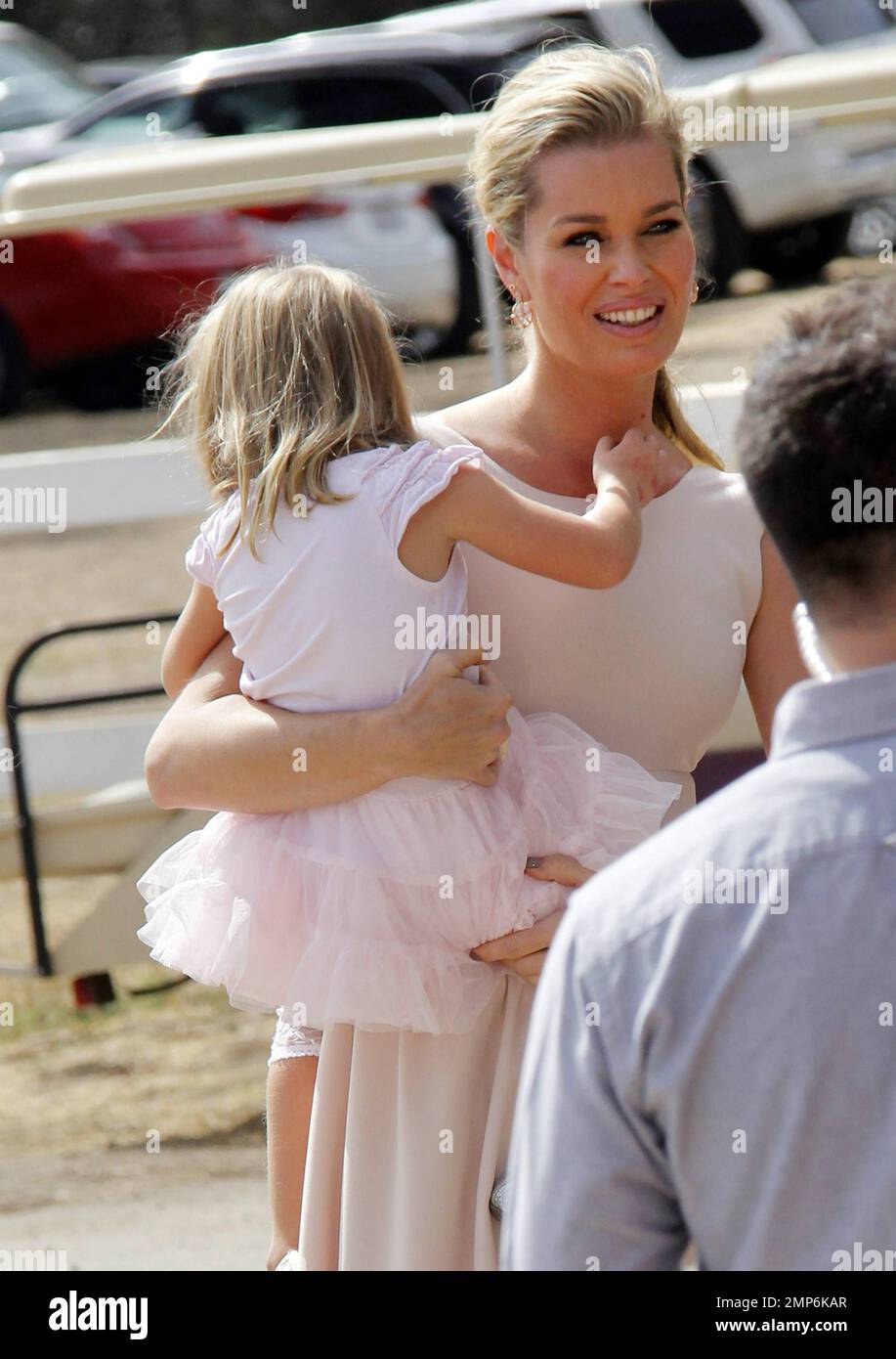 Rebecca Romijn and her twin daughter at the Third Annual Veuve Clicquot ...