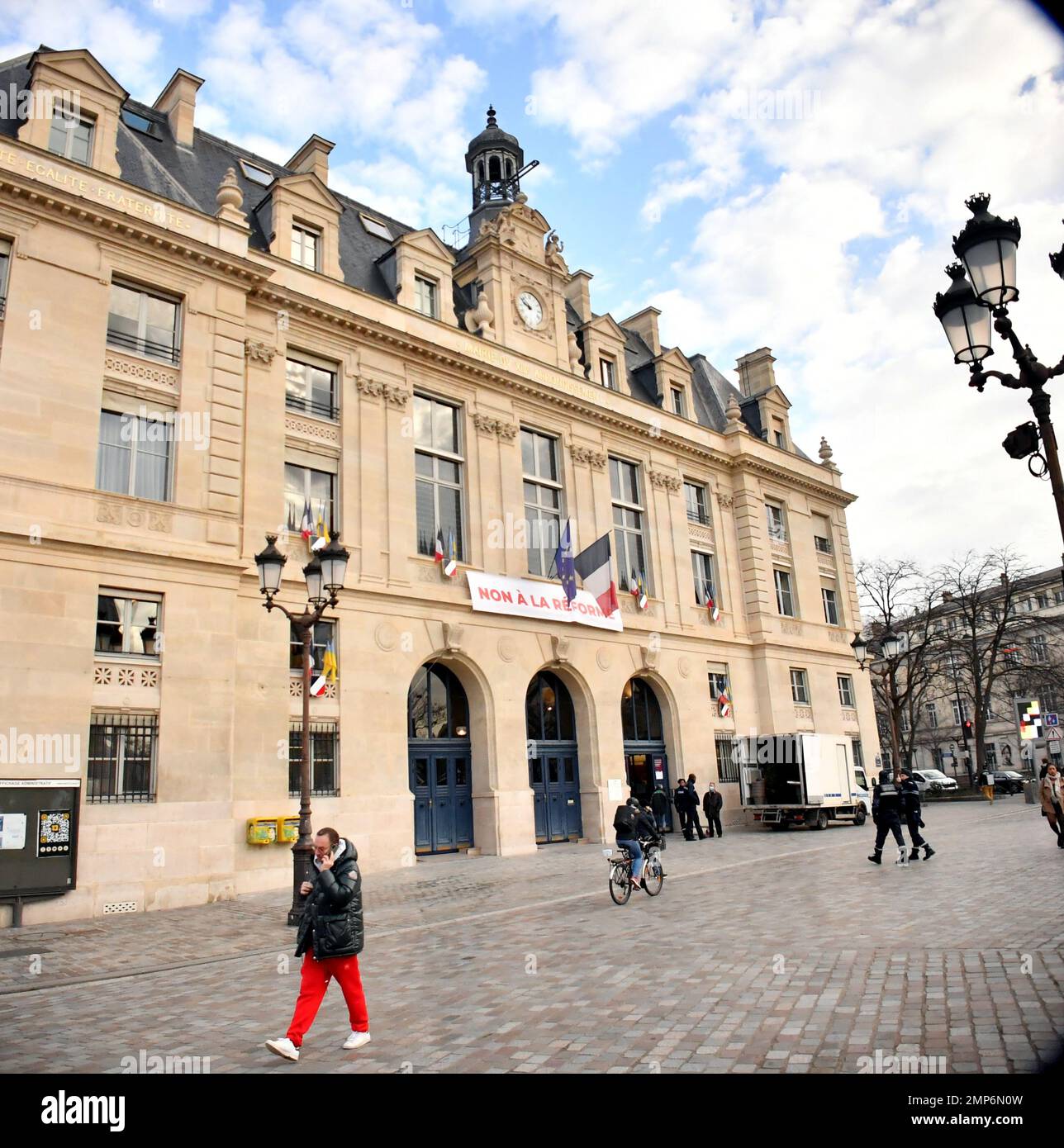 Poster on the wall of town hall of the 13th arrondissement of Paris ...