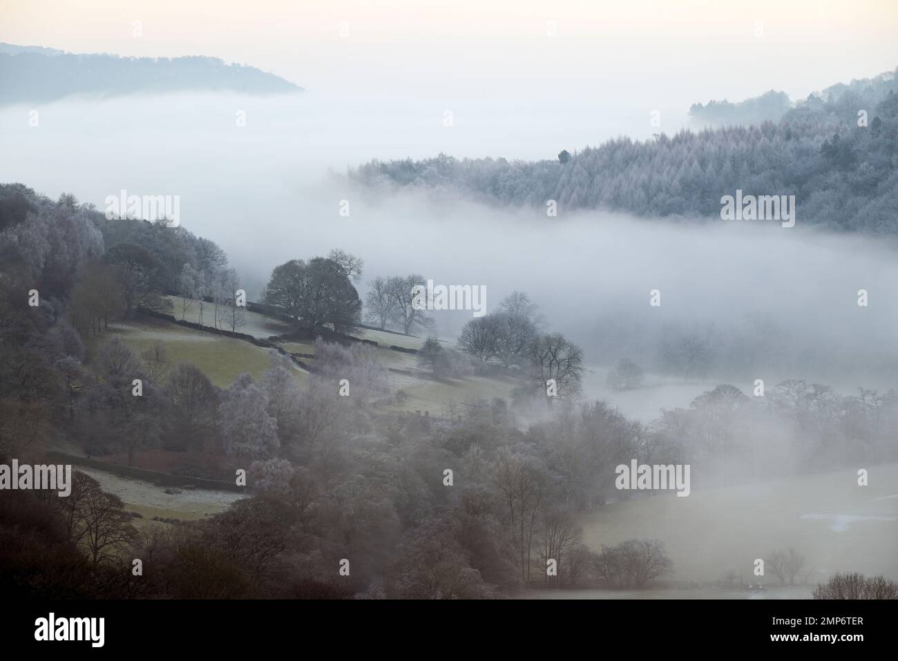 Cloud inversion in the Peak Distrrict Derbyshire England UK Stock Photo ...