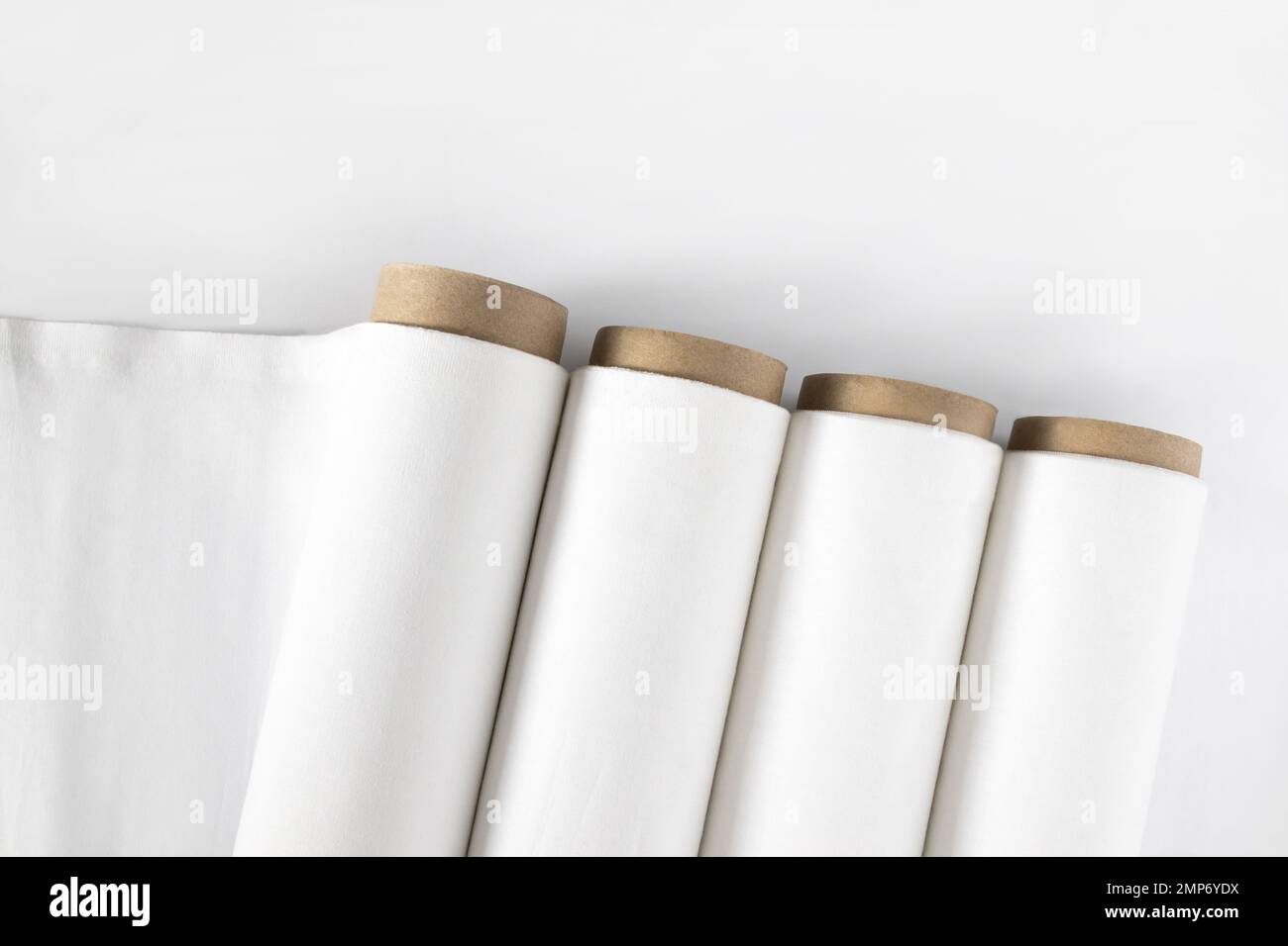 White cotton Fabric Rolls Mockup Stock Photo - Alamy