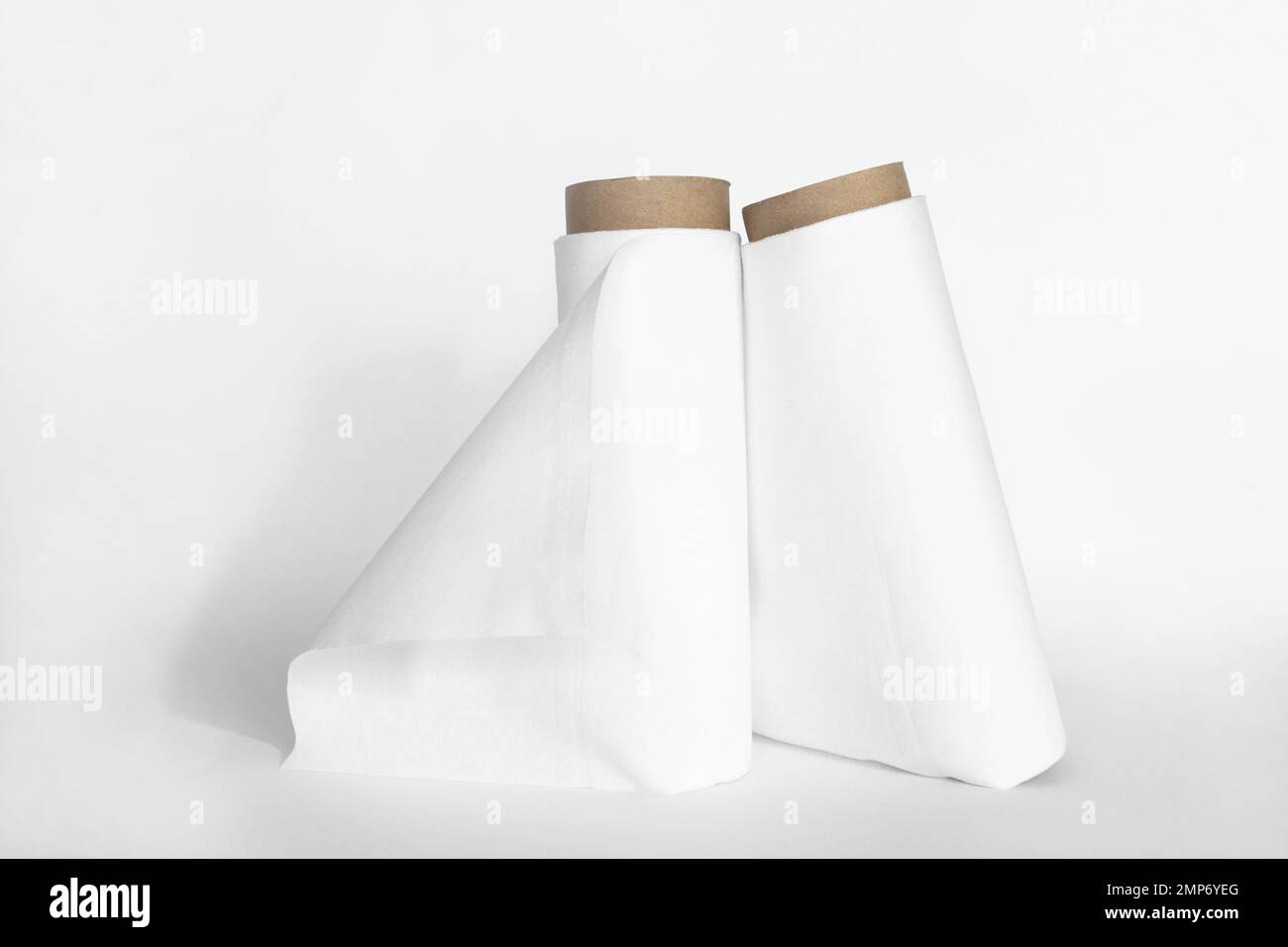 White cotton Fabric Rolls Mockup Stock Photo - Alamy