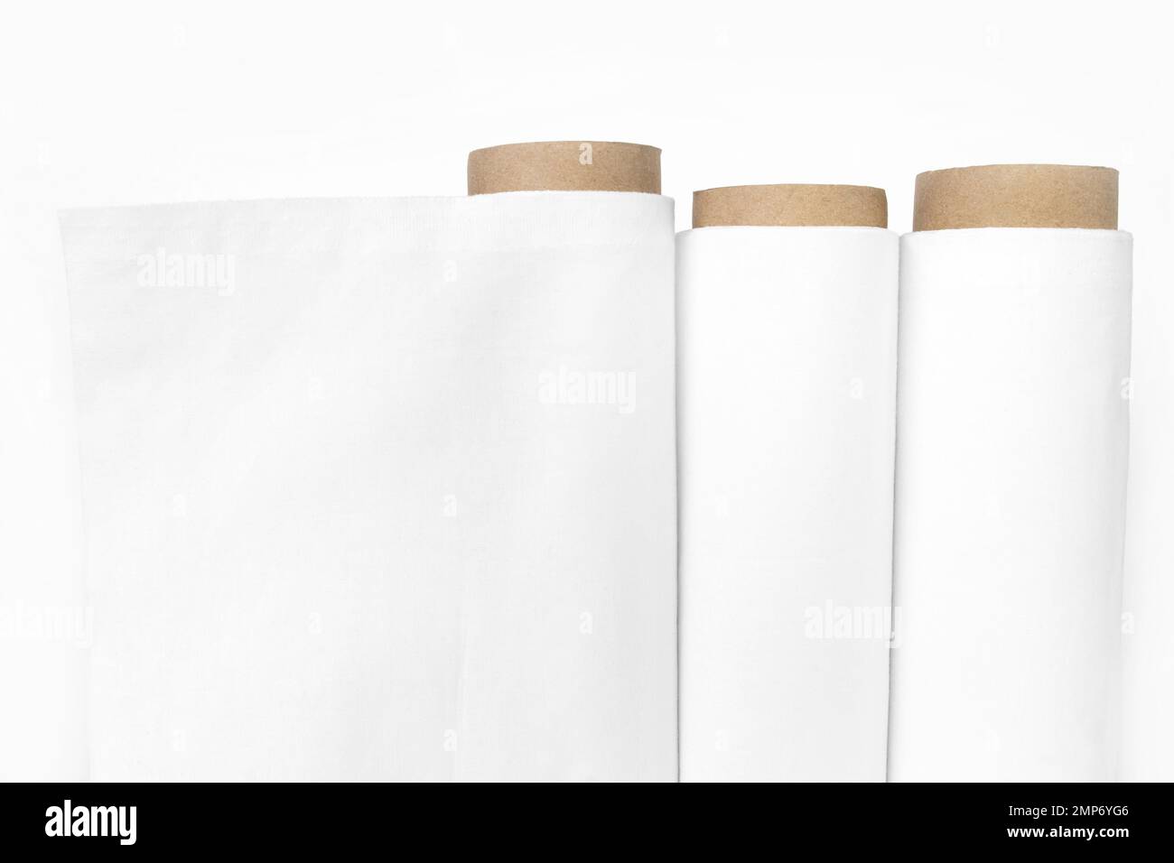White cotton Fabric Rolls Mockup Stock Photo - Alamy