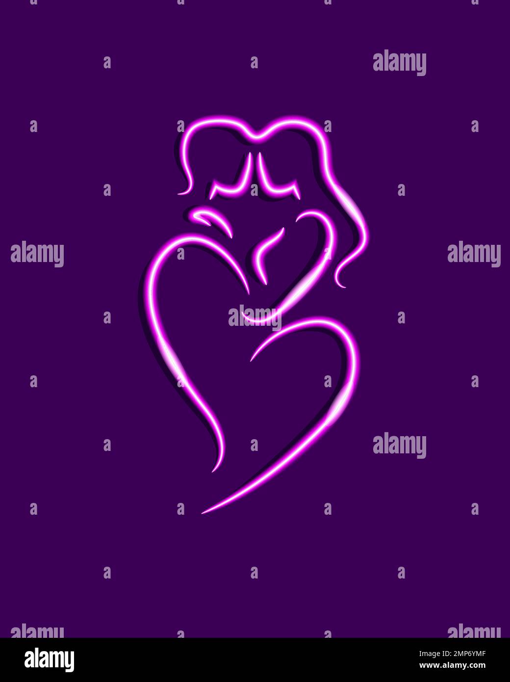 Outline couple hug hi-res stock photography and images - Alamy