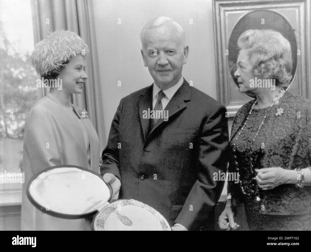 West German President Heinrich Lubke shows photographers Order of the ...