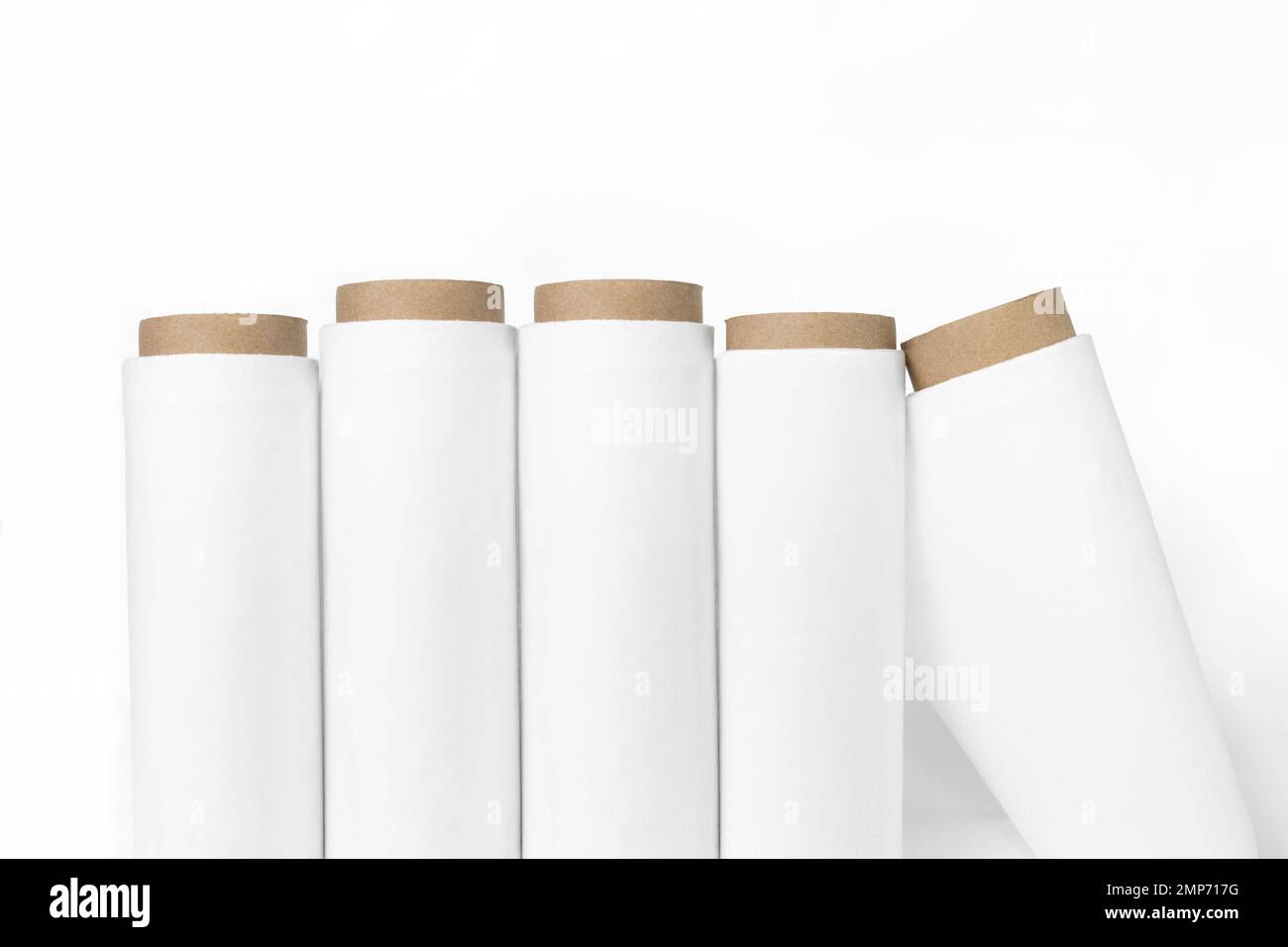 White cotton Fabric Rolls Mockup Stock Photo - Alamy