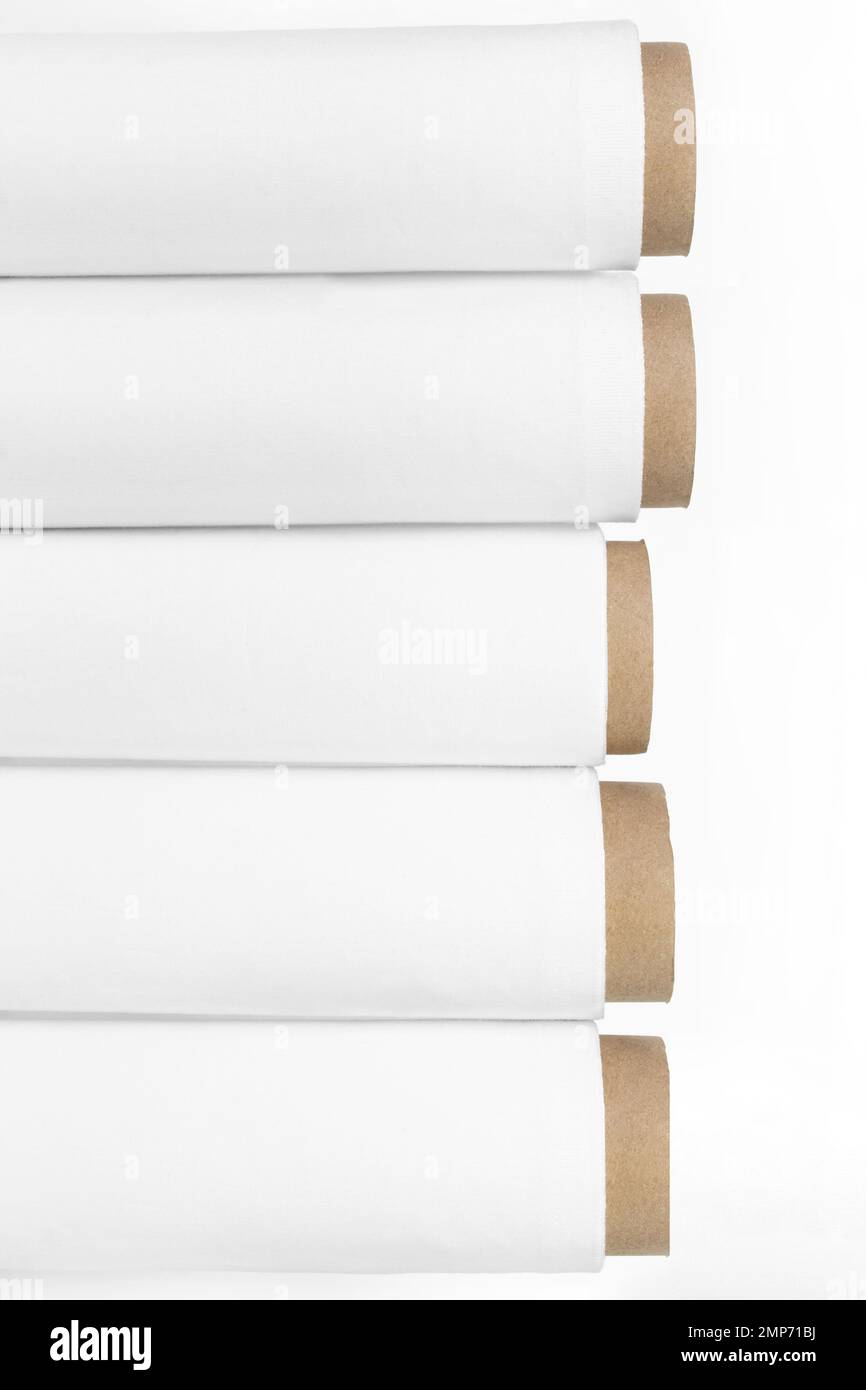 White cotton Fabric Rolls Mockup Stock Photo - Alamy
