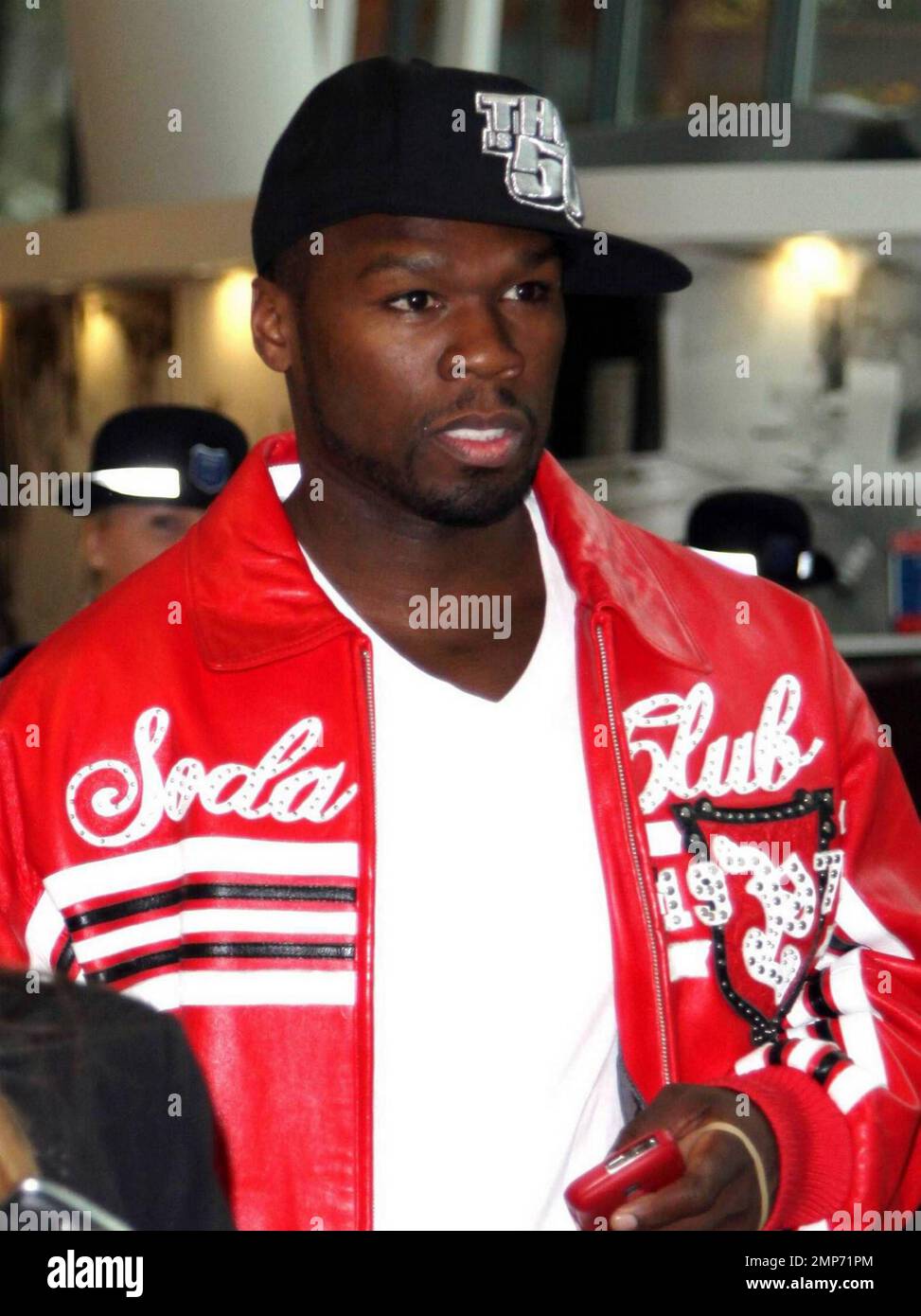 EXCLUSIVE!! Rapper 50 Cent arrives at London's Heathrow Airport after a ...