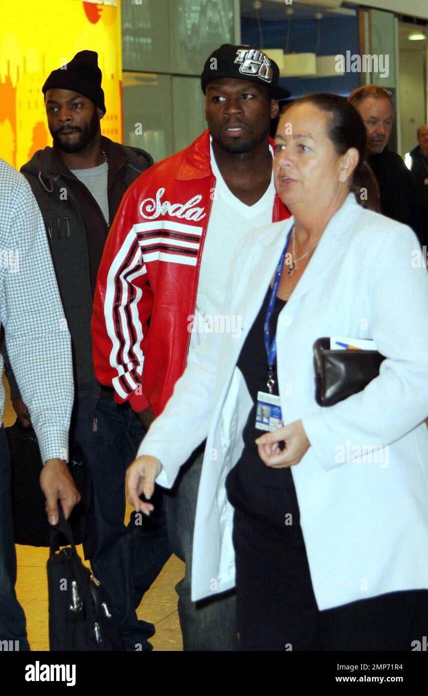 EXCLUSIVE!! Rapper 50 Cent arrives at London's Heathrow Airport after a ...