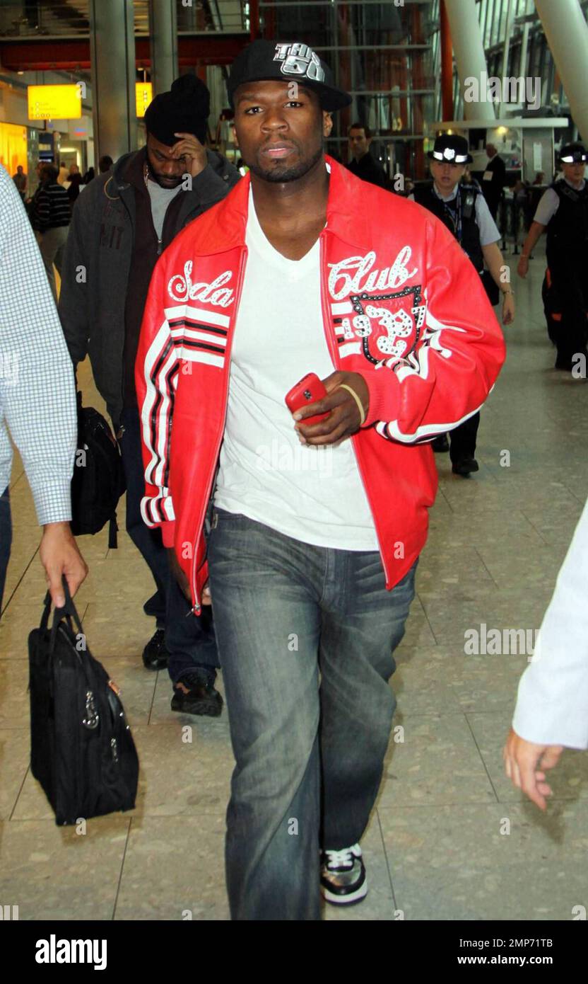 EXCLUSIVE!! Rapper 50 Cent arrives at London's Heathrow Airport after a ...