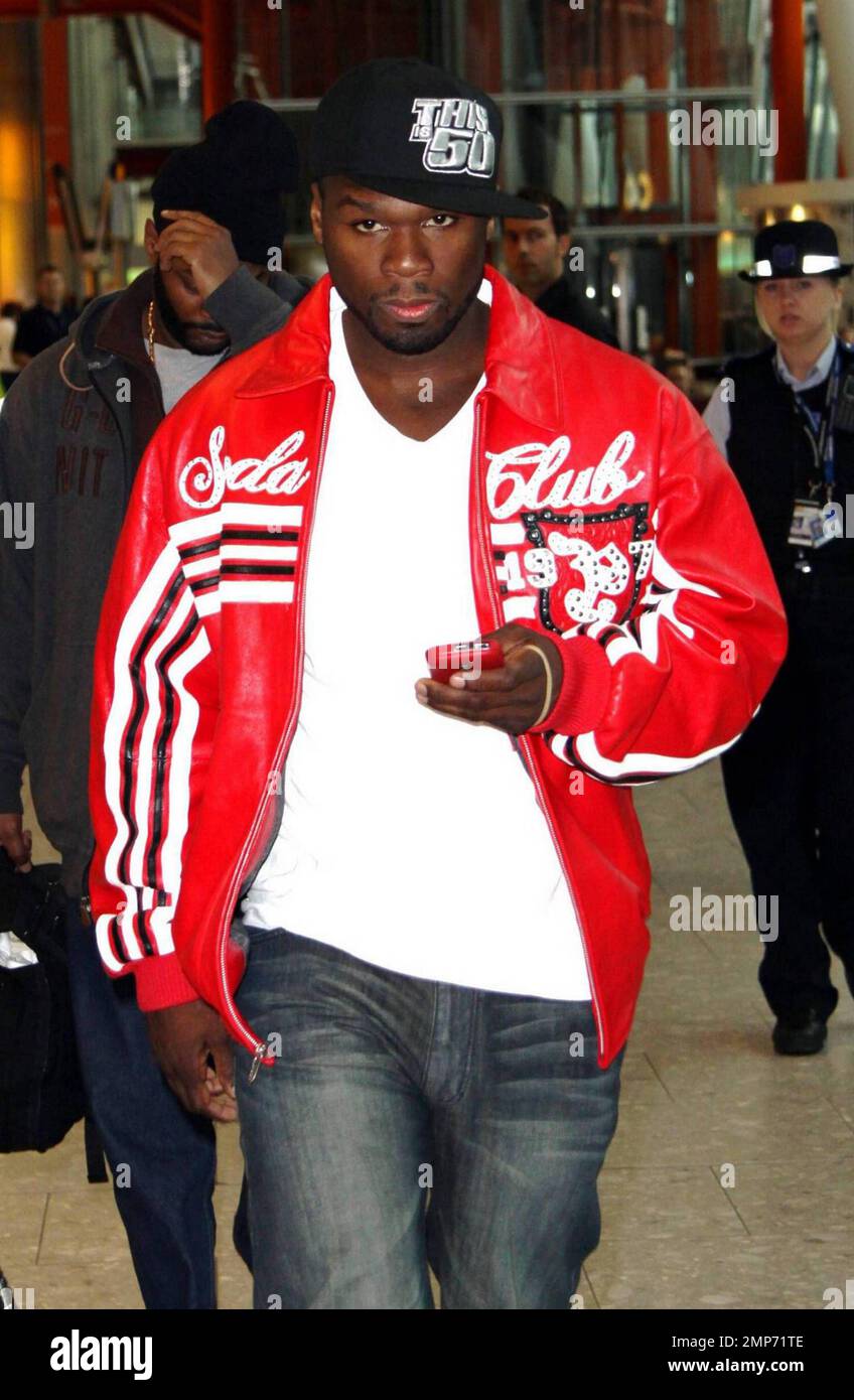 EXCLUSIVE!! Rapper 50 Cent arrives at London's Heathrow Airport after a ...