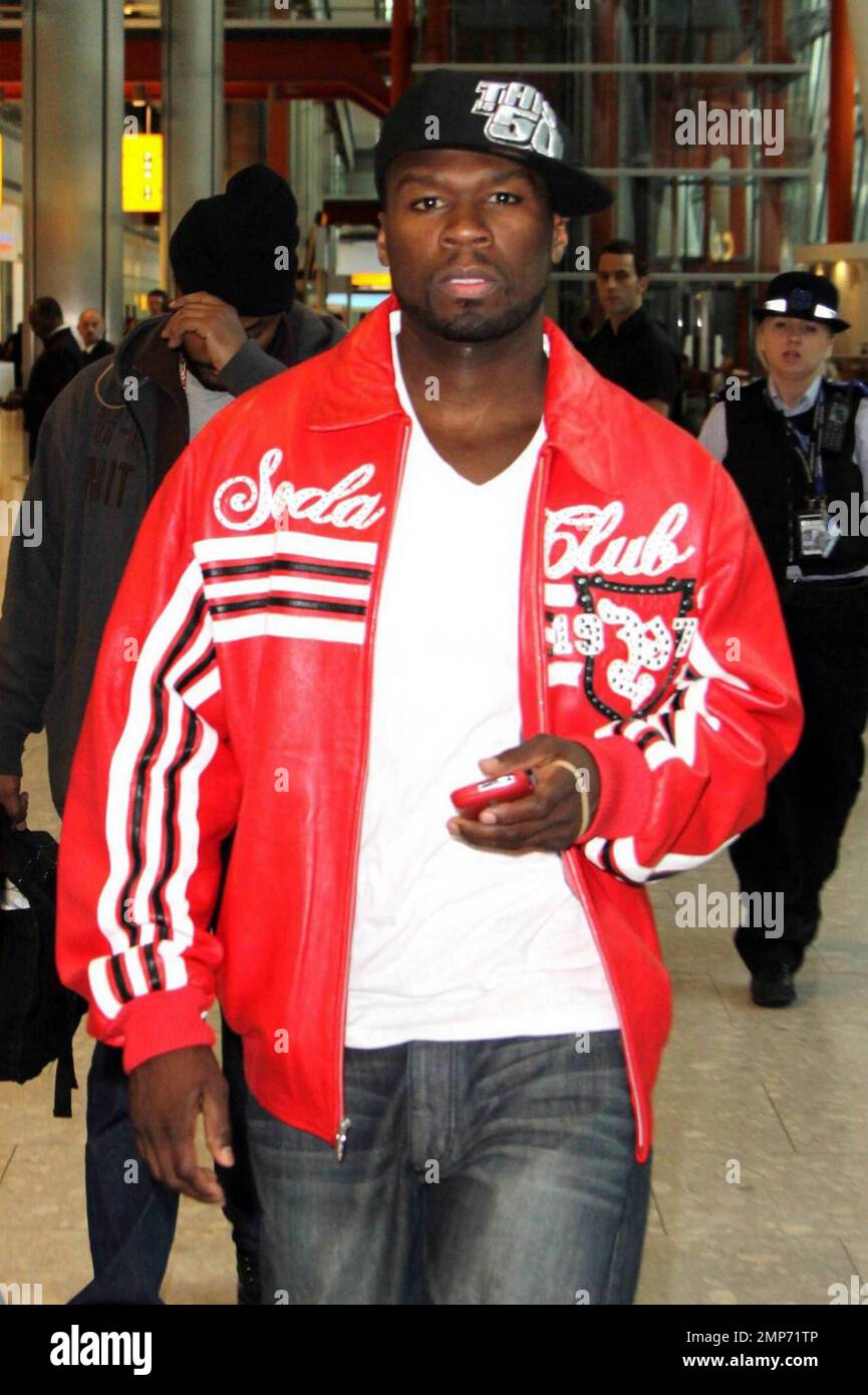 EXCLUSIVE!! Rapper 50 Cent arrives at London's Heathrow Airport after a ...