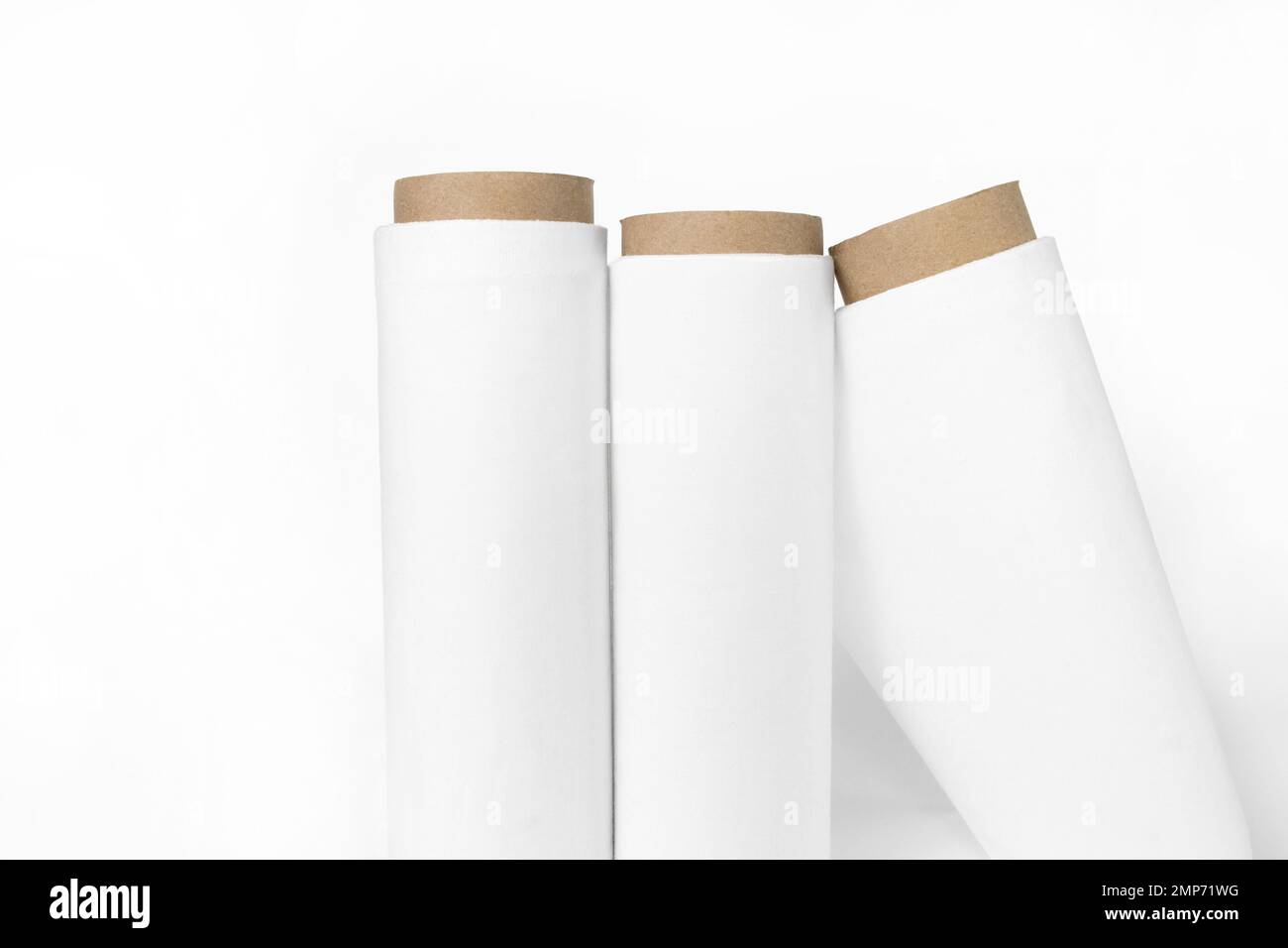 White cotton Fabric Rolls Mockup Stock Photo - Alamy
