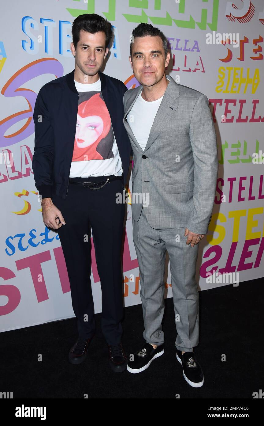Mark Ronson and Robbie Williams arrives at the Stella McCartney Autumn ...