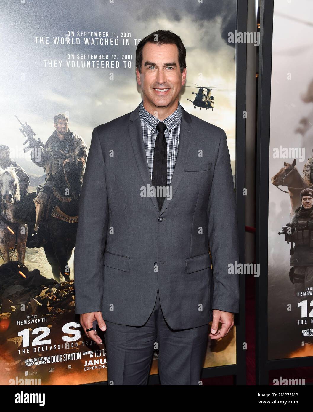 Actor Rob Riggle attends the world premiere of "12 Strong" at Jazz at ...