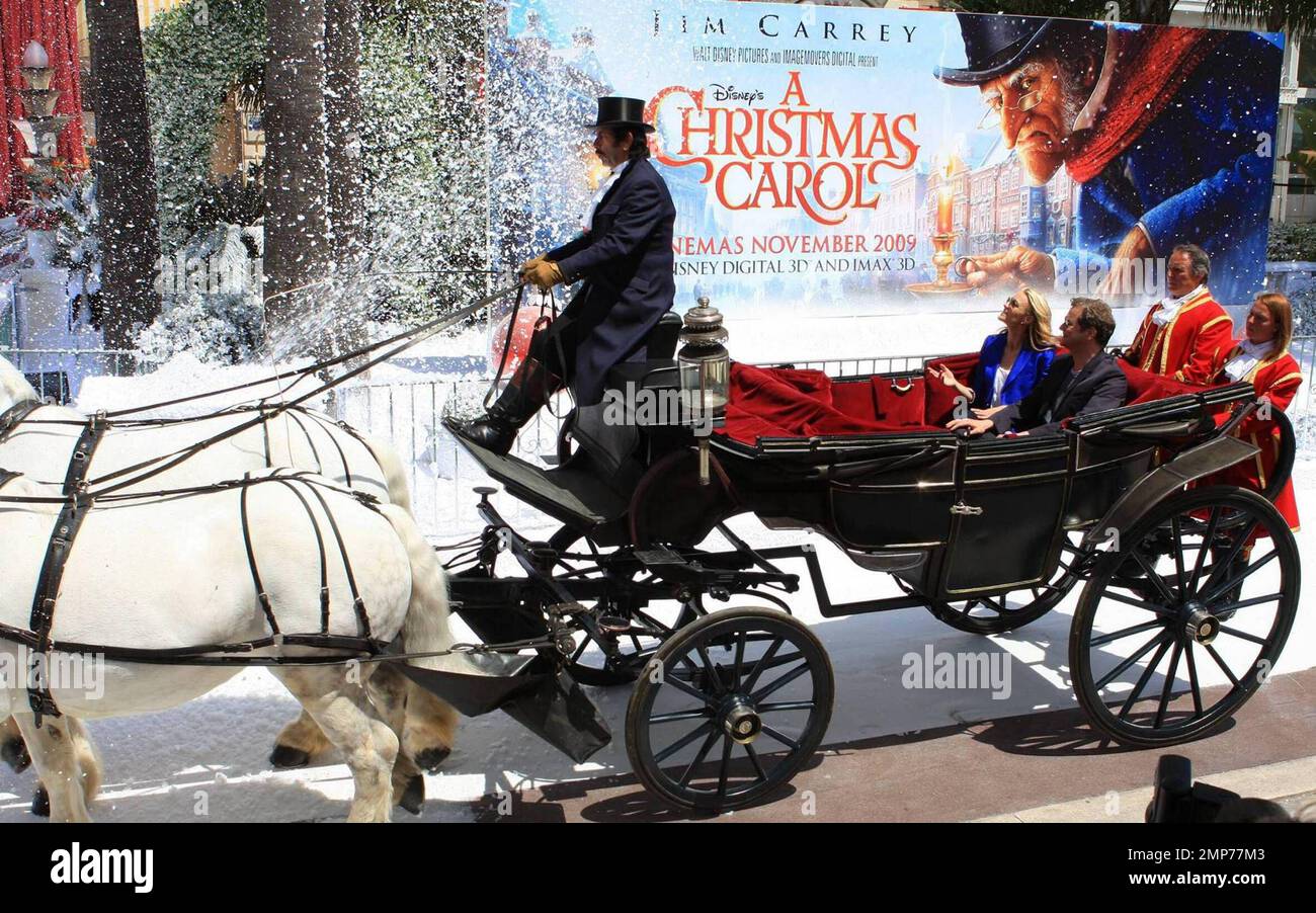Colin Firth and Robin Wright Penn arrive in a horse-drawn carriage at ...