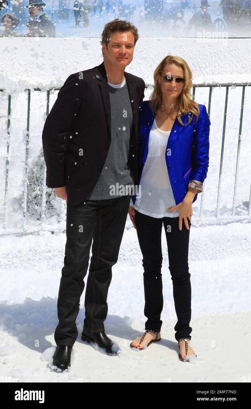 Colin Firth and Robin Wright Penn arrive in a horse-drawn carriage at ...