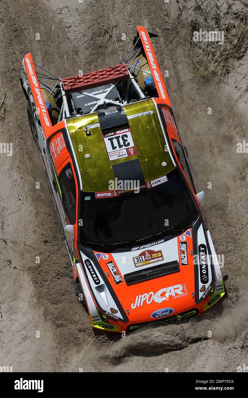 Driver Martin Prokop, of Czech Republic, and co-driver Jan Tomanek, of ...