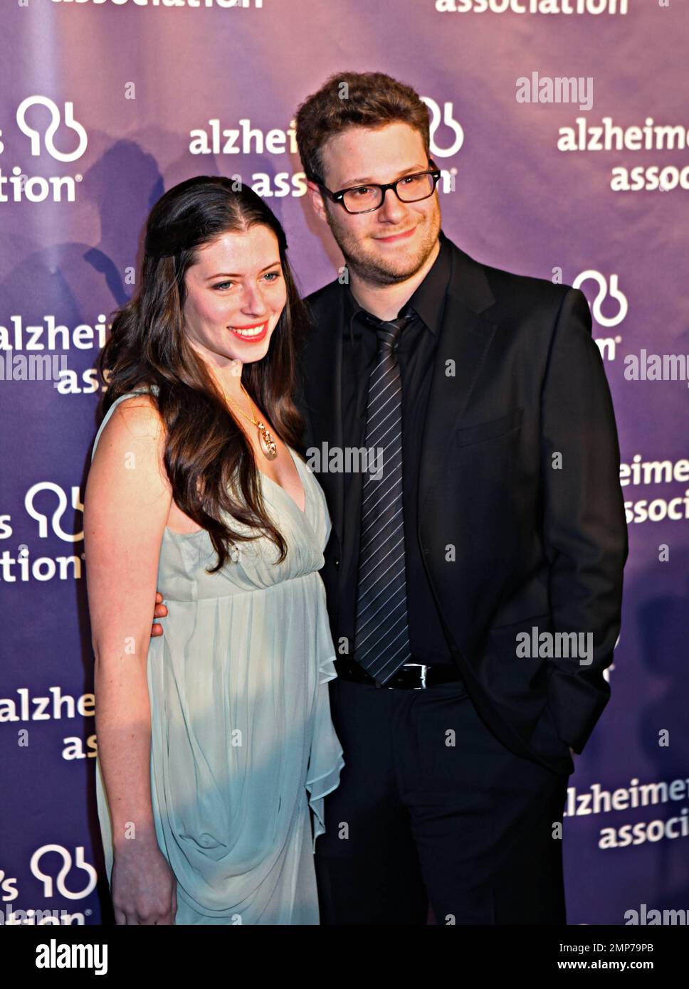 Lauren Miller and Seth Rogen at the 19th annual A Night at Sardi's ...