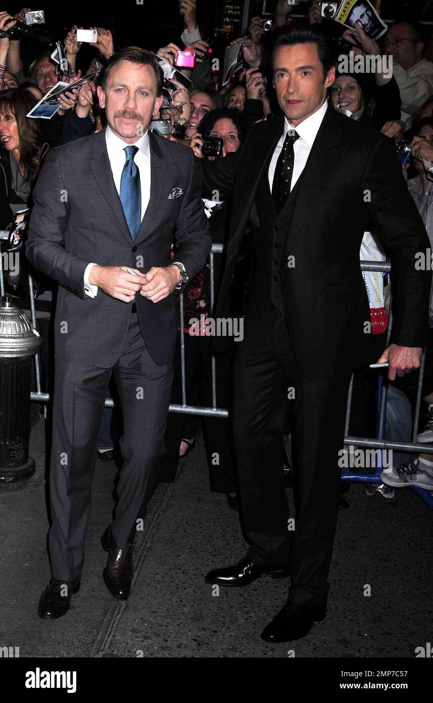 Daniel Craig and Hugh Jackman attend the Broadway opening of "A Steady ...