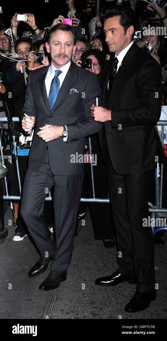 Daniel Craig and Hugh Jackman attend the Broadway opening of "A Steady ...