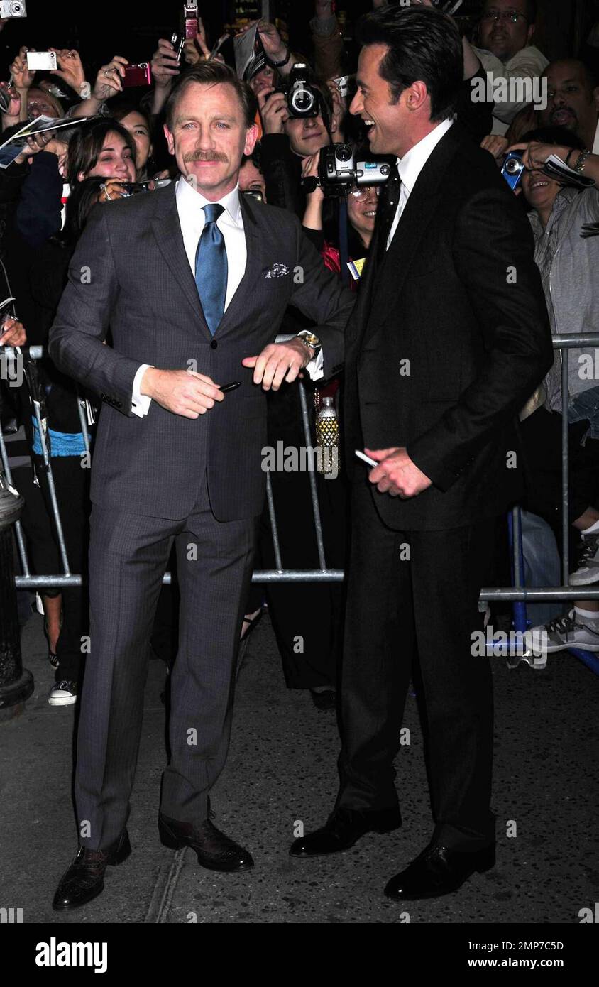 Daniel Craig and Hugh Jackman attend the Broadway opening of "A Steady ...