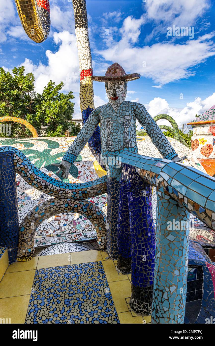 Tiled walls and sculptures on workshop studio of Jose Fuster at ...
