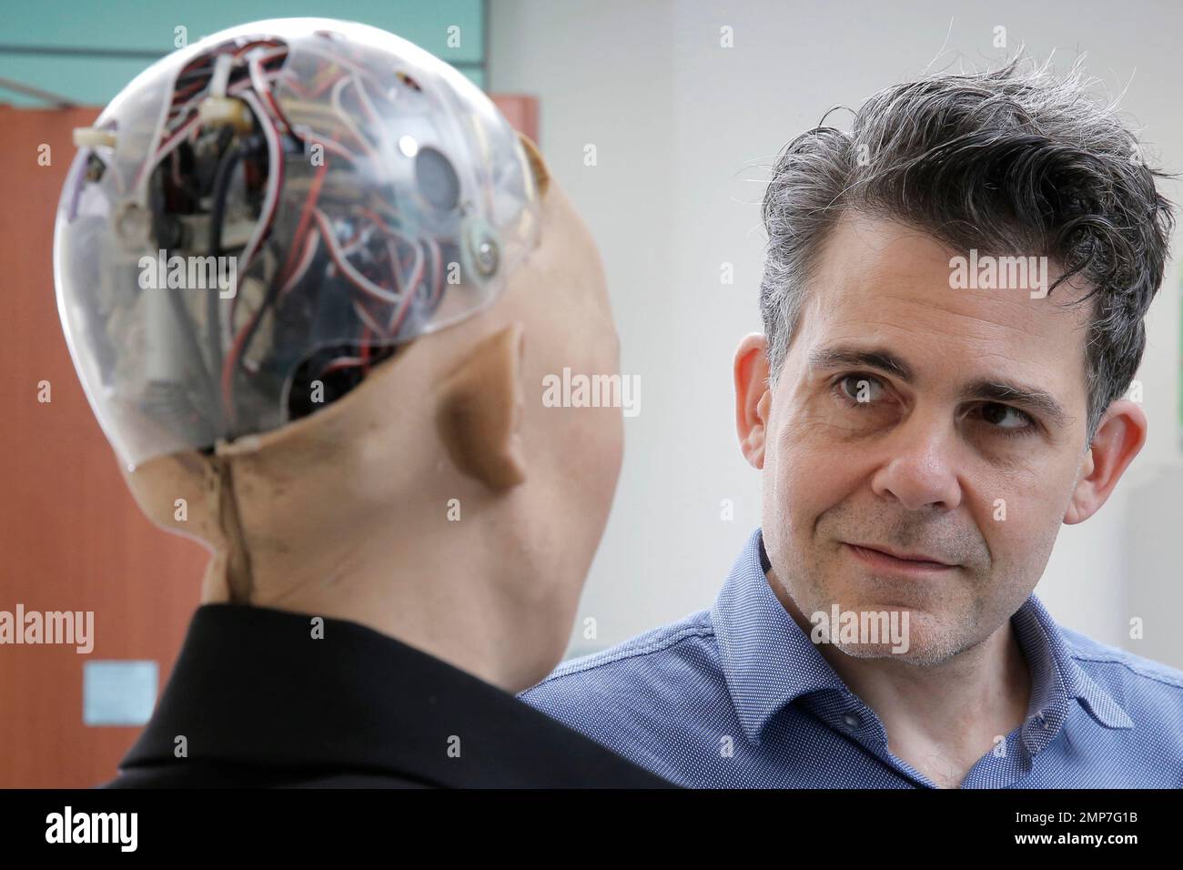 In this Sept. 28, 2017, photo, David Hanson, the founder of Hanson ...