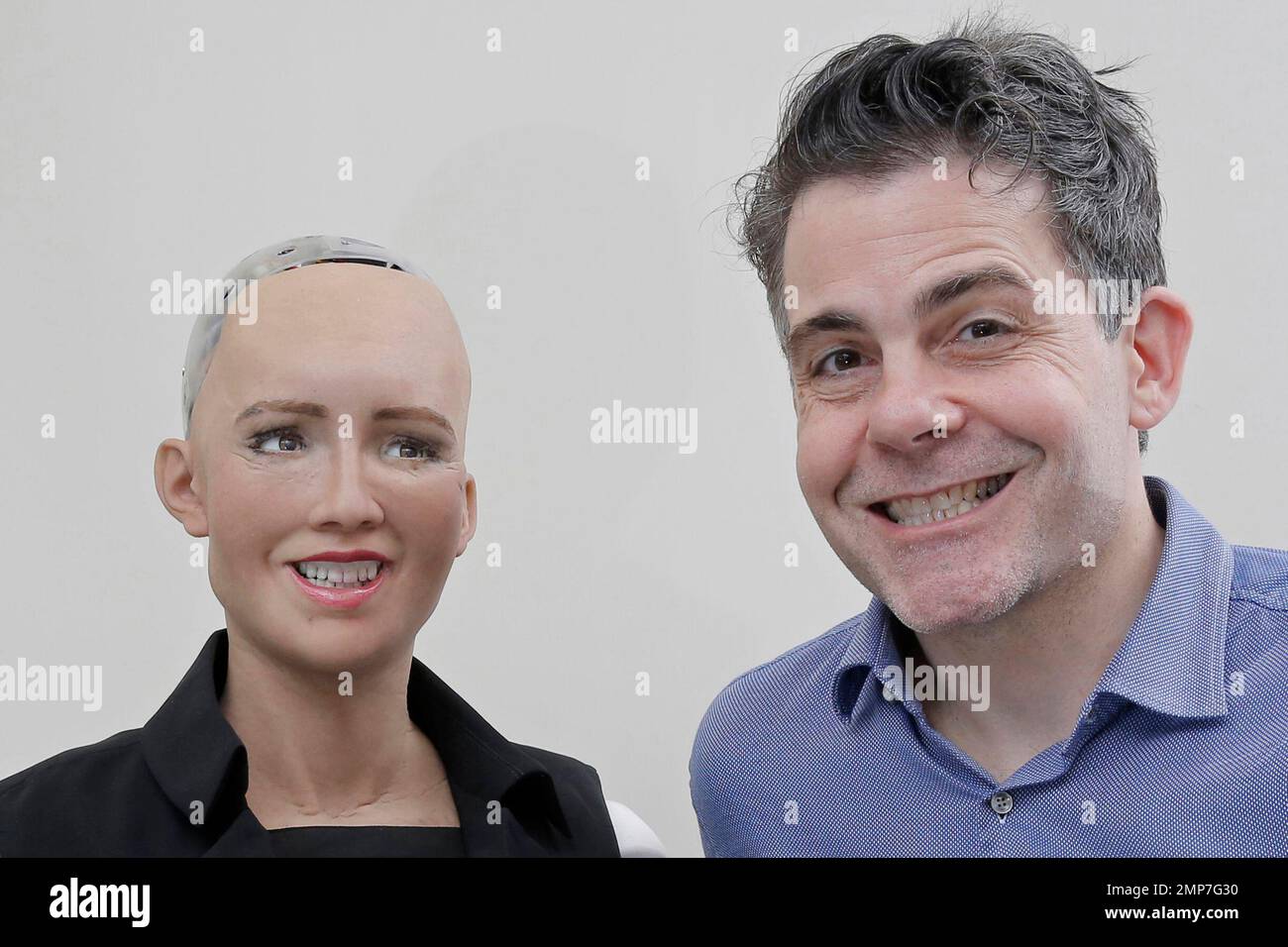 In this Sept. 28, 2017, photo, David Hanson, the founder of Hanson ...