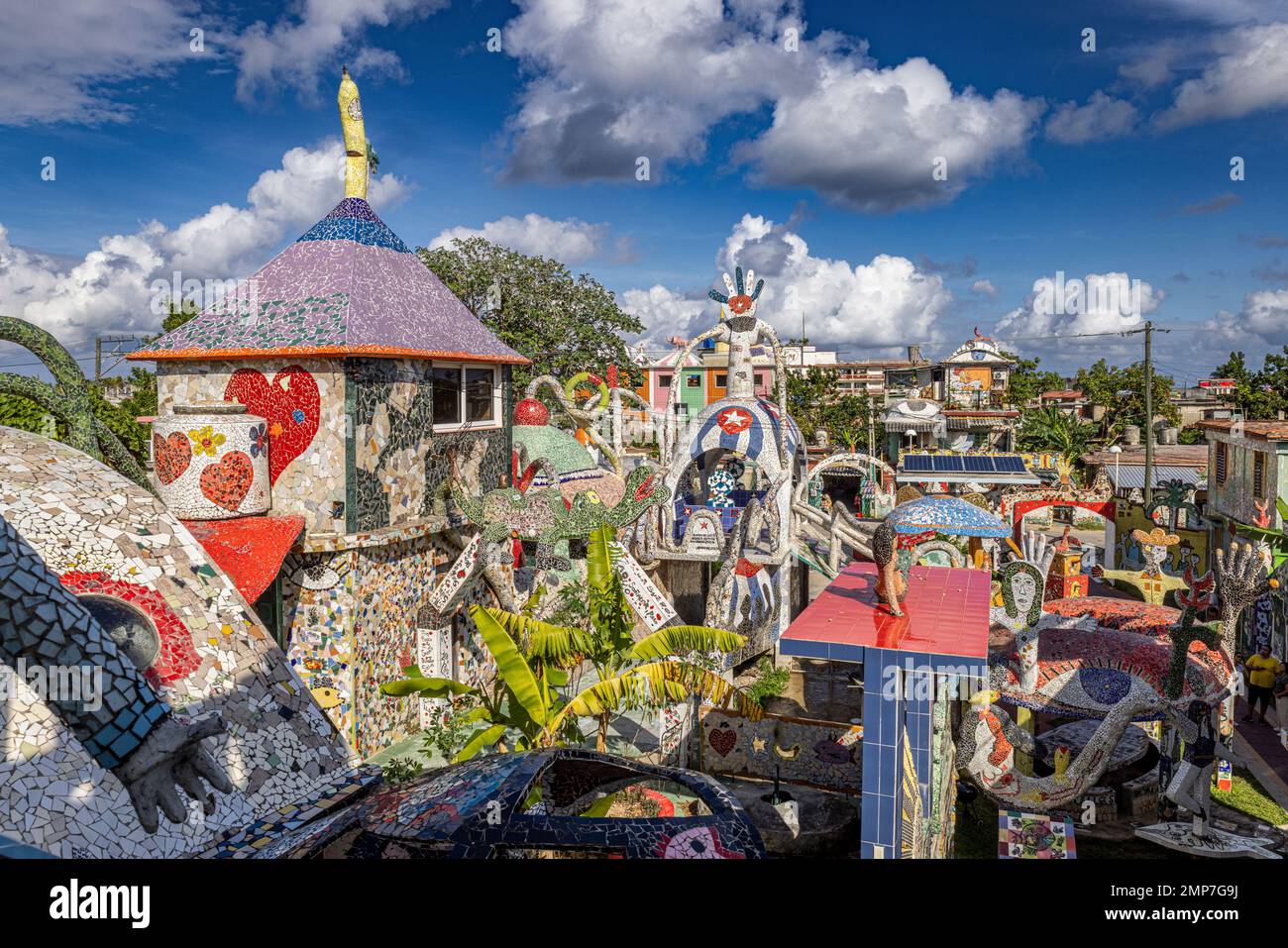Tiled walls and sculptures on workshop studio of Jose Fuster at ...