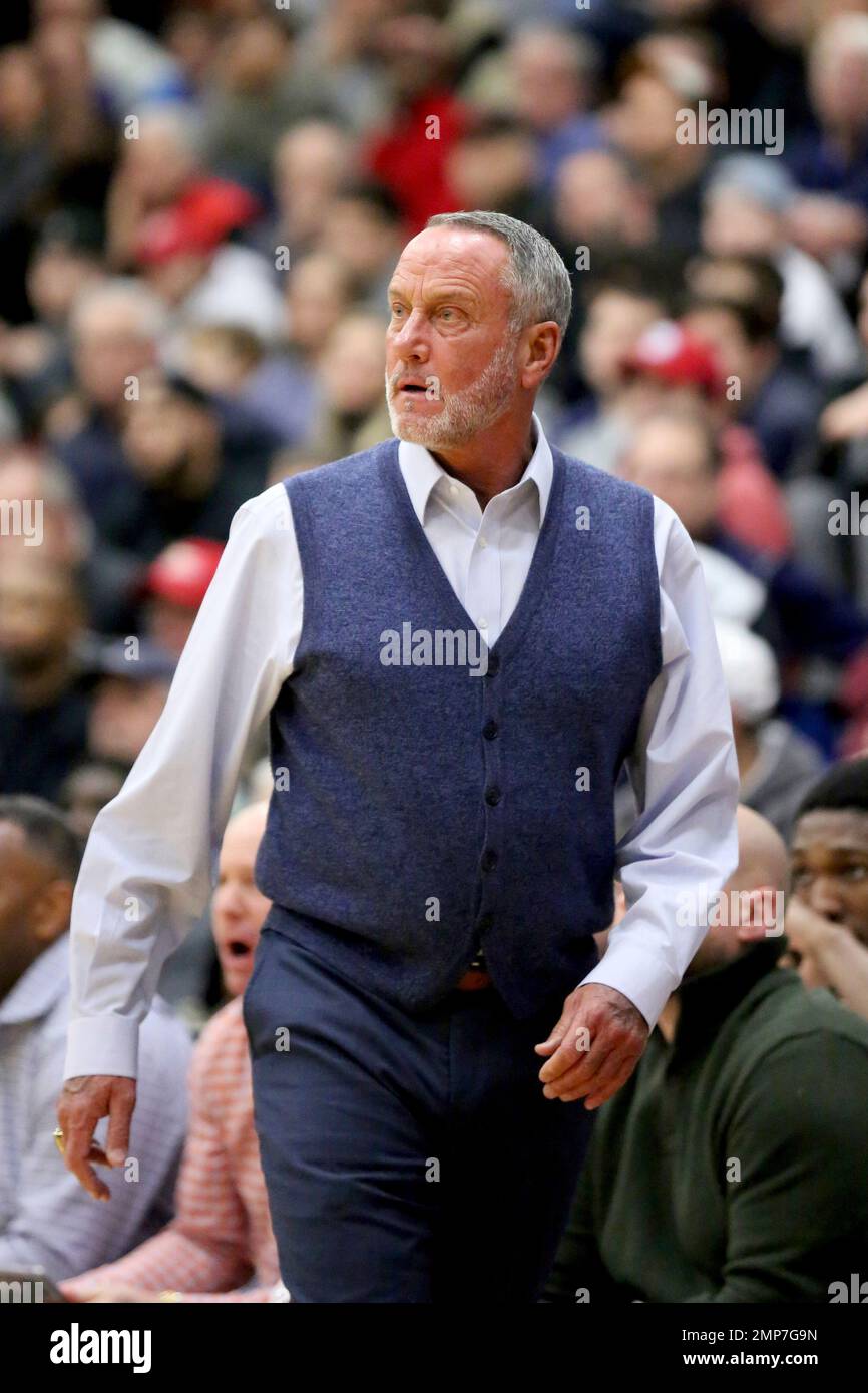 Oak Hill Academy's head coach Steve Smith works the sidelines against ...