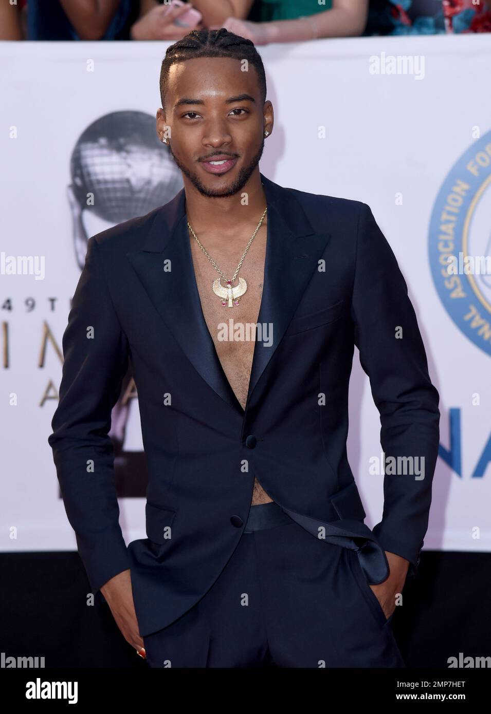 Algee Smith arrives at the 49th annual NAACP Image Awards at the ...