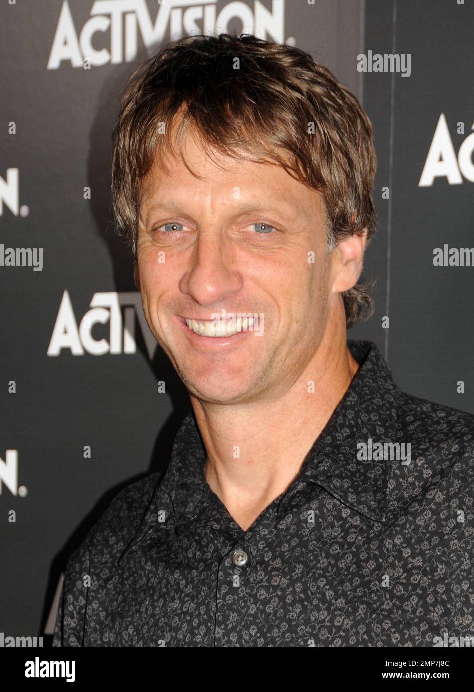 Skateboarder Tony Hawk arrives at Activision E3 2010 Preview event held ...