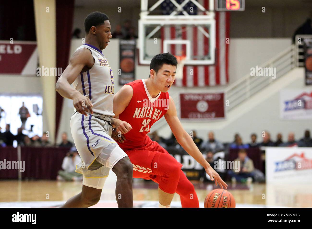 Mater Dei's Michael Wang #23 in action against Montverde Academy during ...