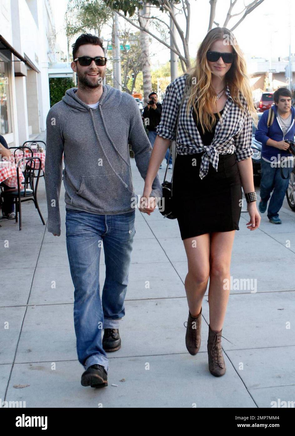 Adam Levine and girlfriend leave Il Pastaio after lunch together and ...