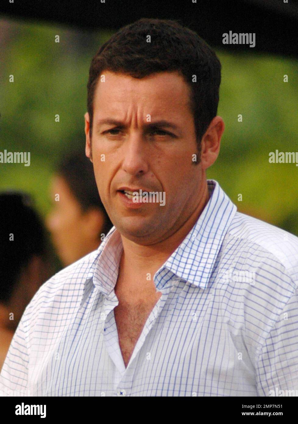 Actor Adam Sandler makes his way around the Maui set of "Just Go With ...