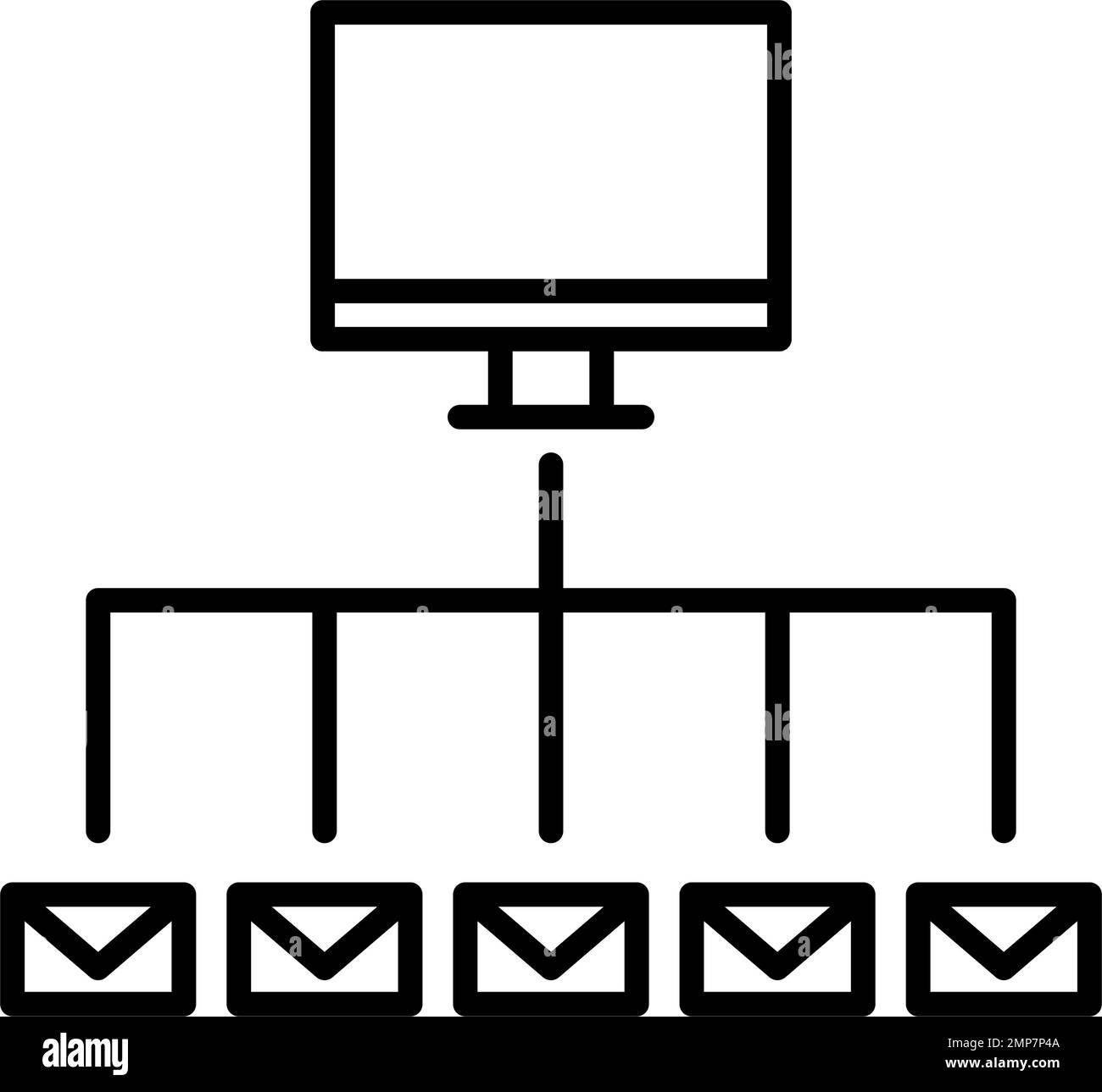 Email bulk sending icon from PC. Editable vector Stock Vector Image ...
