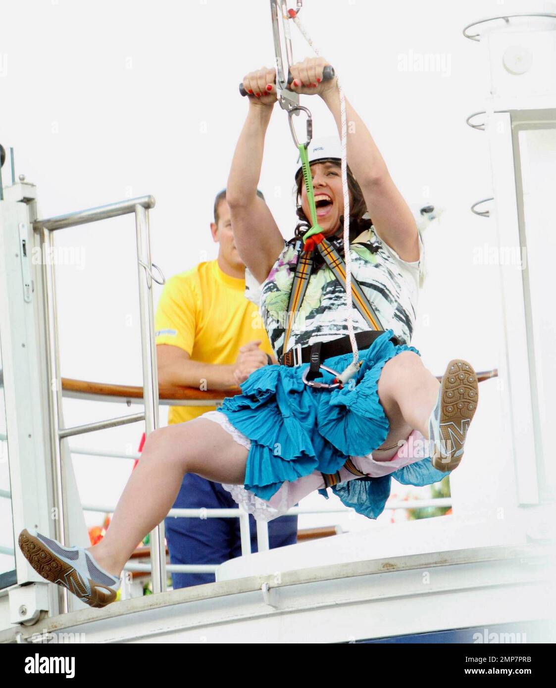 EXCLUSIVE!! Actor Adam Sandler gets rigged up on a zip line in costume ...