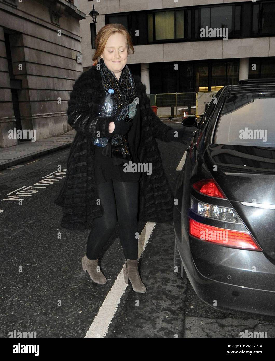Singer Adele (aka Adele Adkins) arrives, big water bottle in hand, at ...