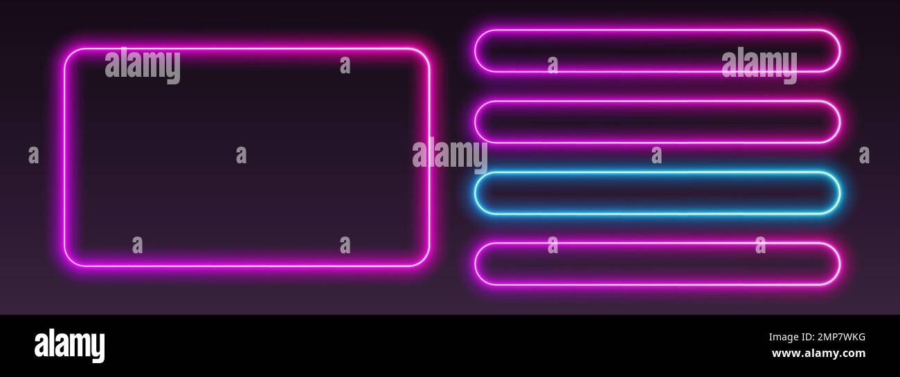 Neon quiz template, UI design for questionnaire with multiple answers ...