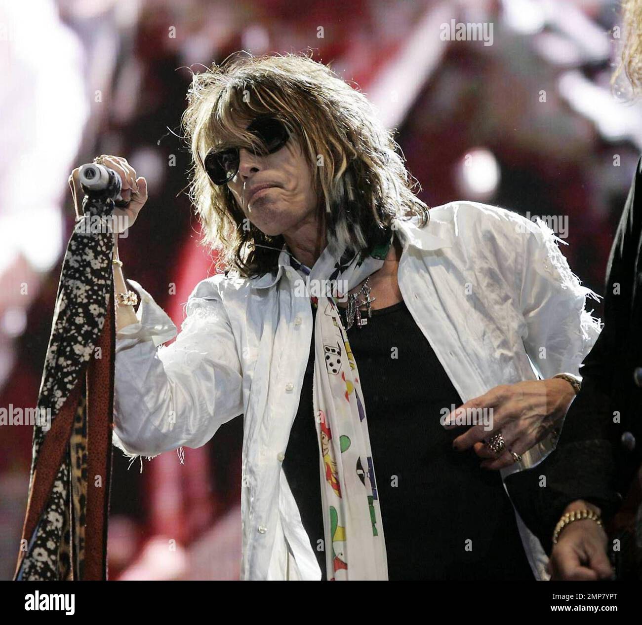 Steve Tyler and Joe Perry from US rock band Aerosmith during their ...